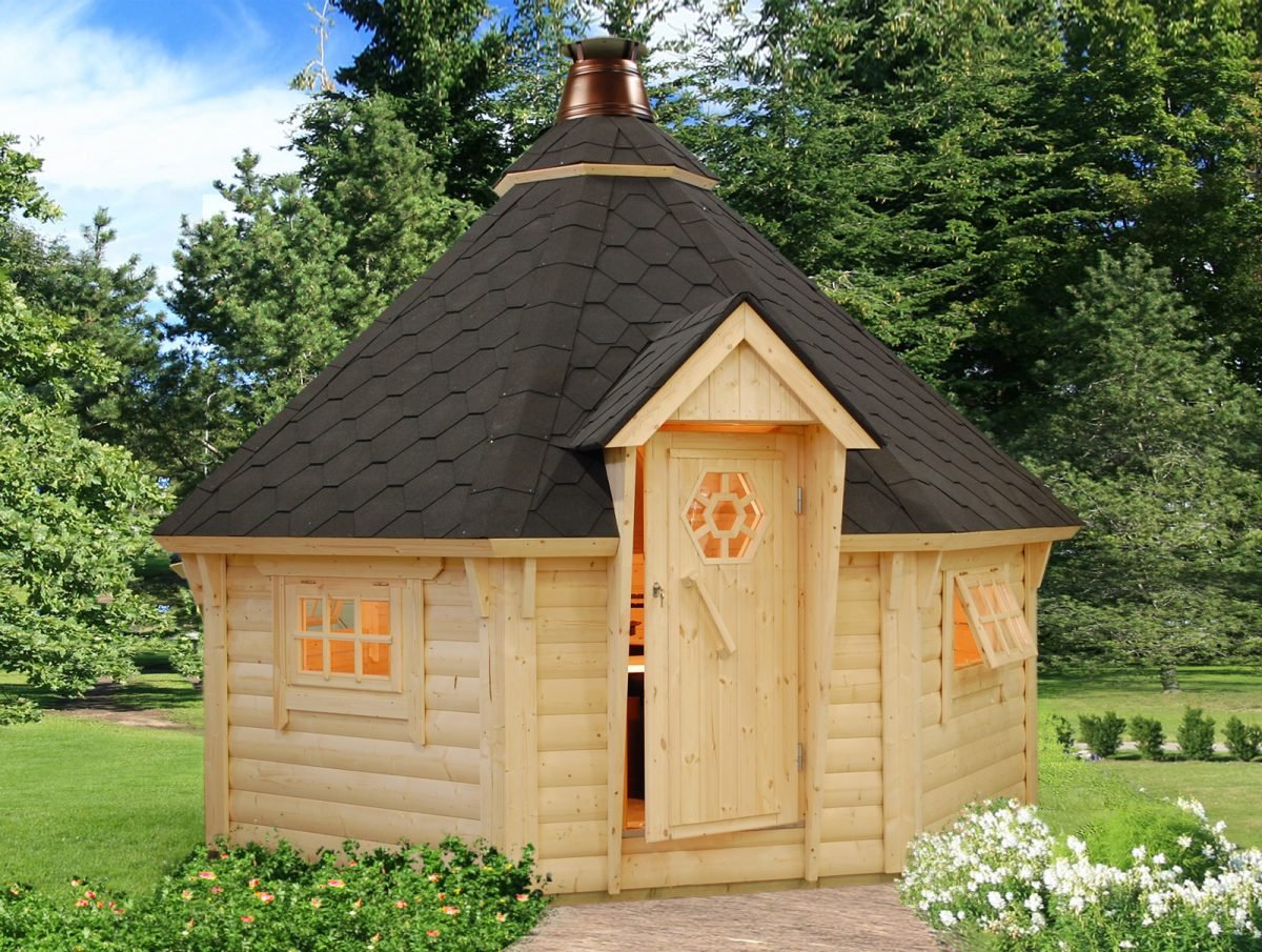 Eva (11.4 sqm) large Nordic barbecue hut - GardenLife Log Cabins