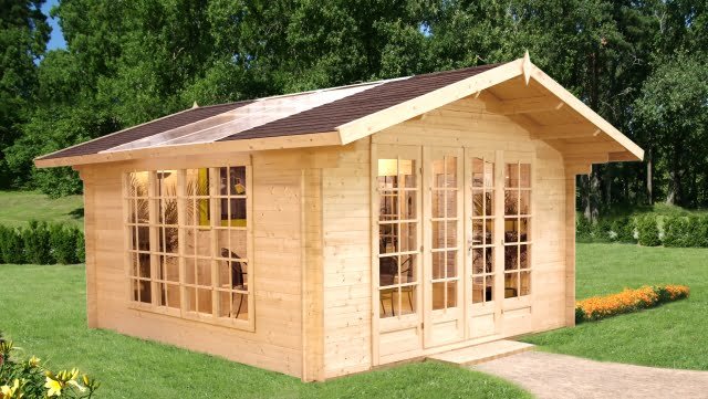 Irene (13.9 sqm) summer house with translucent roof panels
