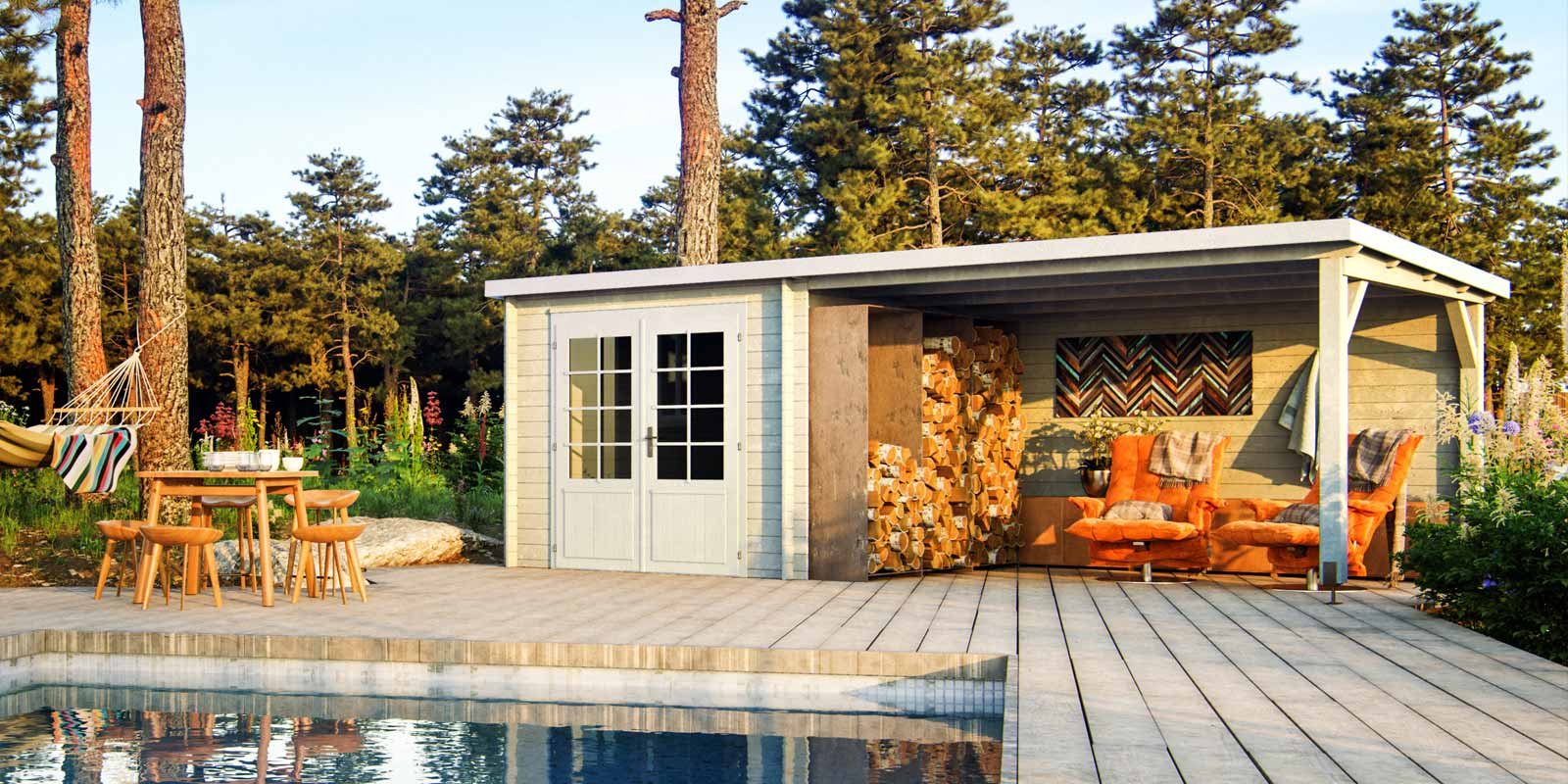 Garden designs for summer houses - GardenLife Log Cabins