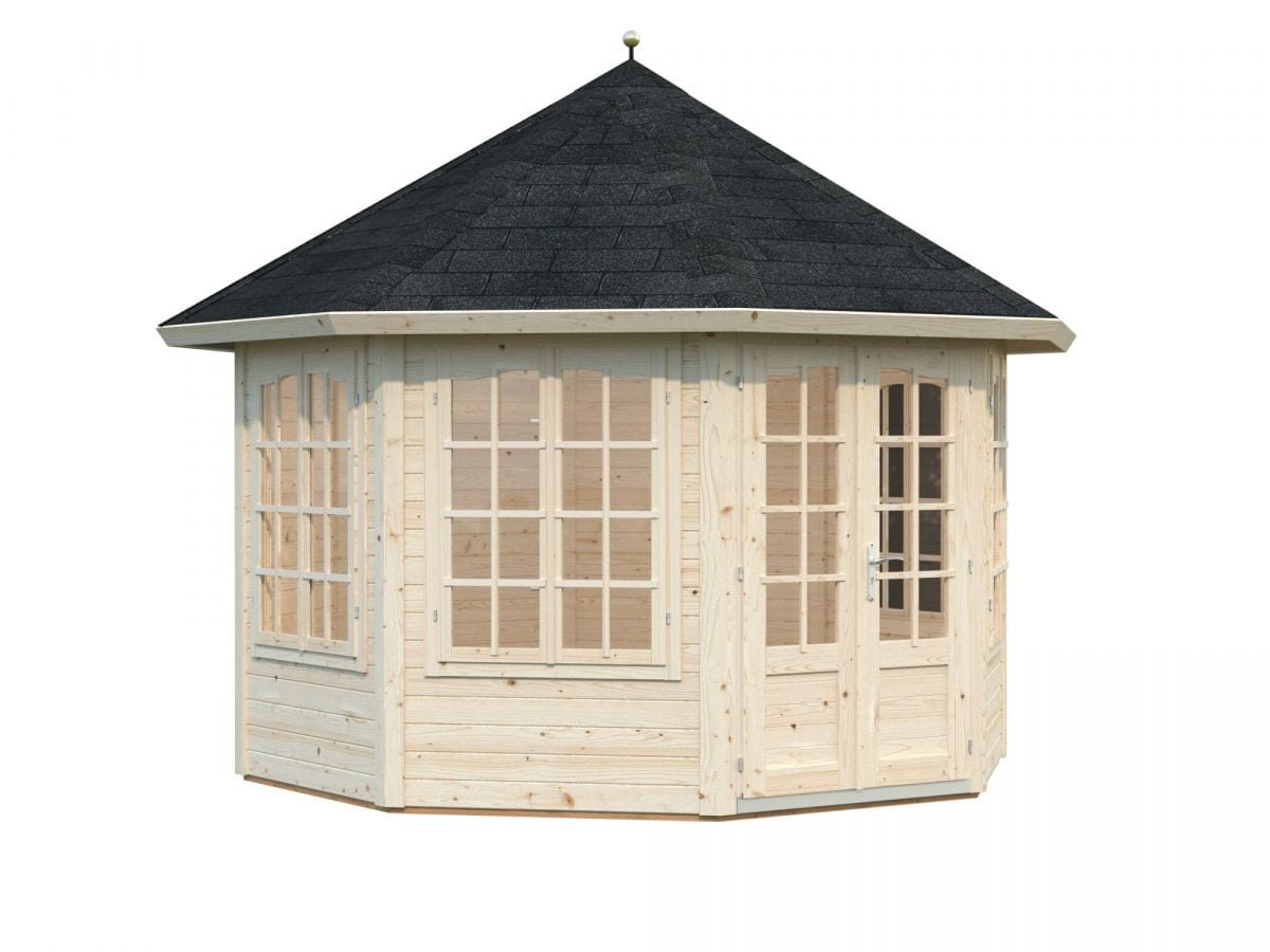 Veronica (9.2 sqm) octagonal garden pavilion - GardenLife Log Cabins