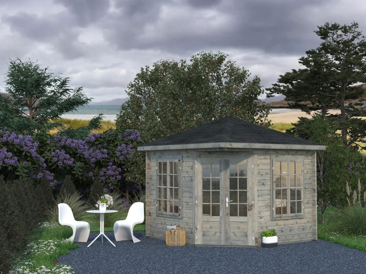 Melanie (6.9 sqm) heavy duty corner summer house
